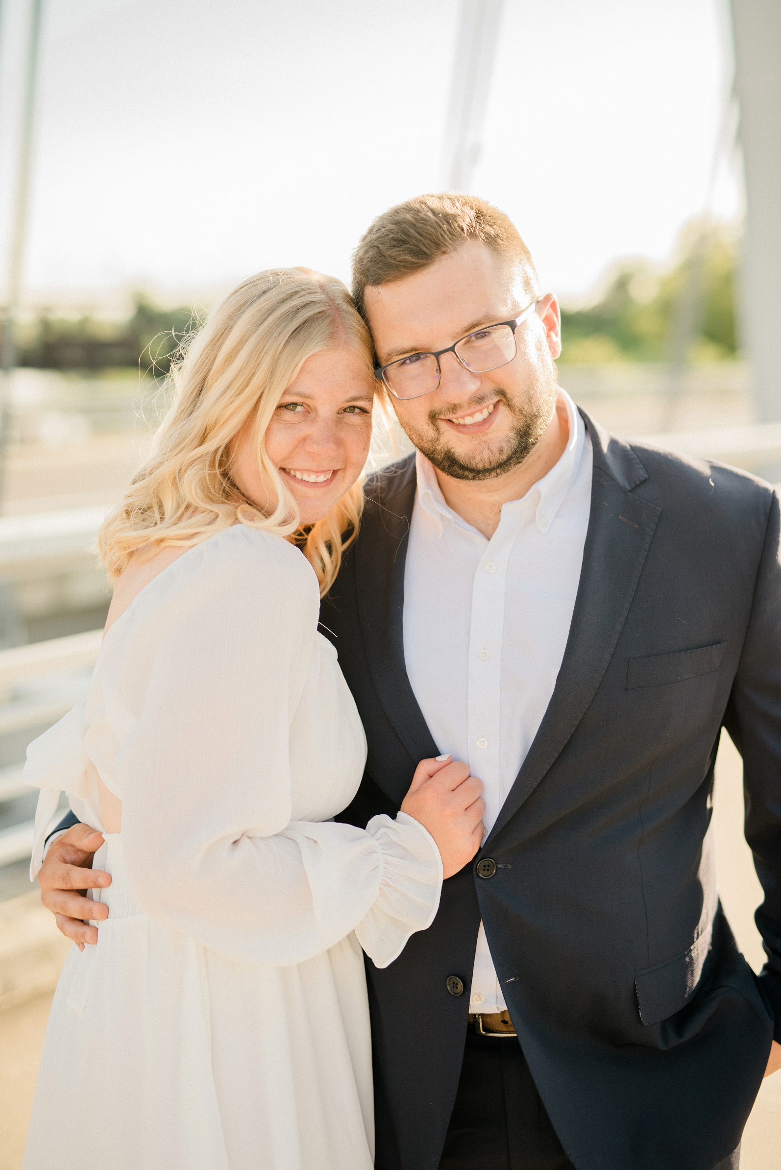 Scioto Mile Engagement | Bridget + Logan - Hailey Lauren Photography